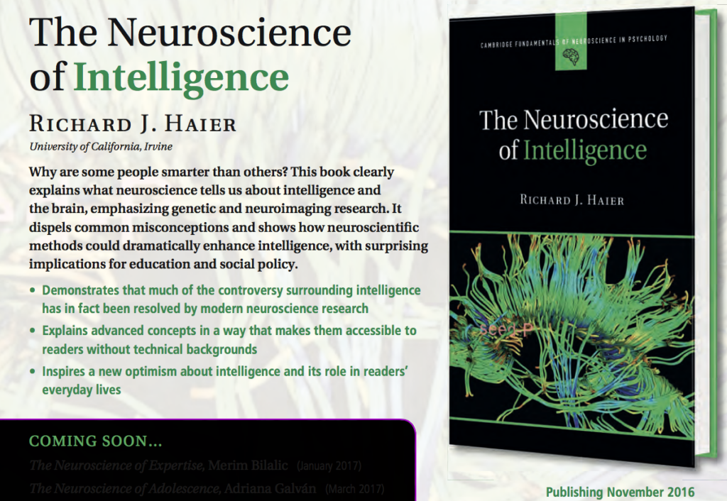 The Neuroscience of Intelligence! (new book from ISIR past president ...
